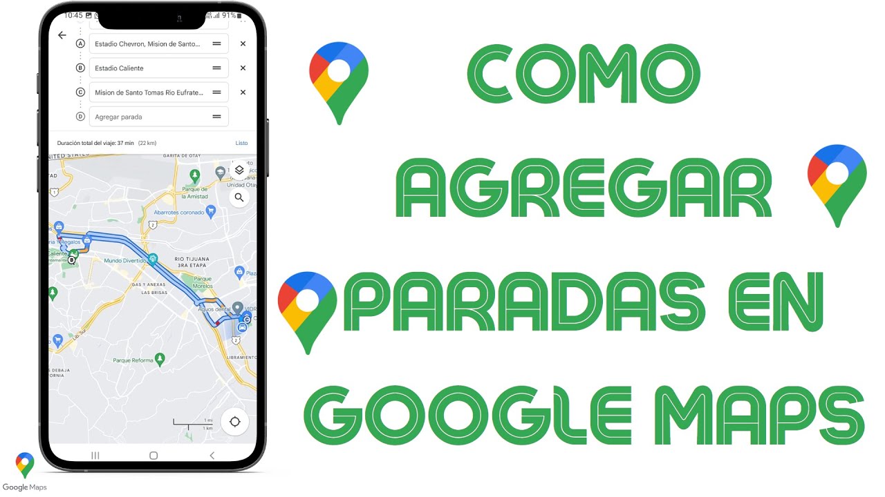 COMO AGREGAR UNA PARADA EN GOOGLE MAPS - YouTube