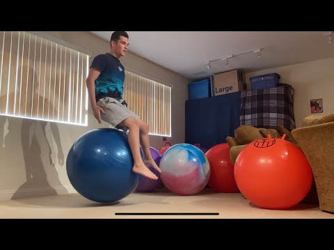 Me bouncing around on a really big Cando gym ball(500 subscriber special!) part🔵🔵