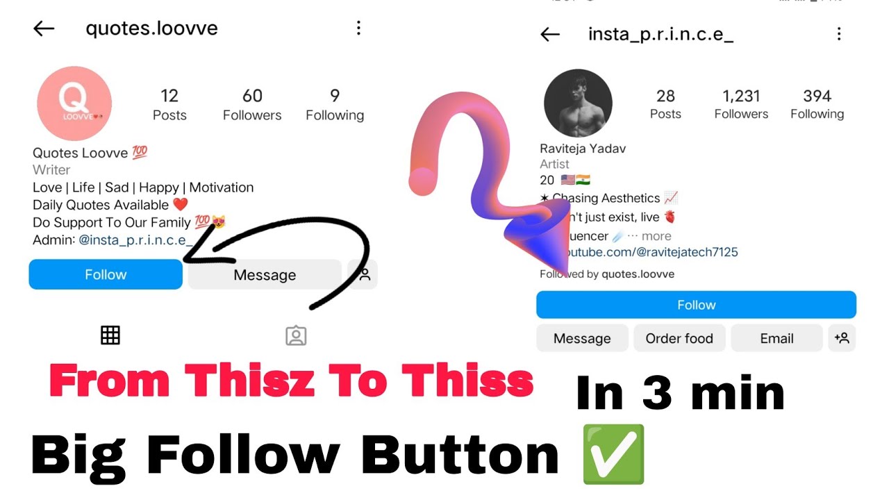 Big instagram Follow Button || Large Instagram follow button || in ...