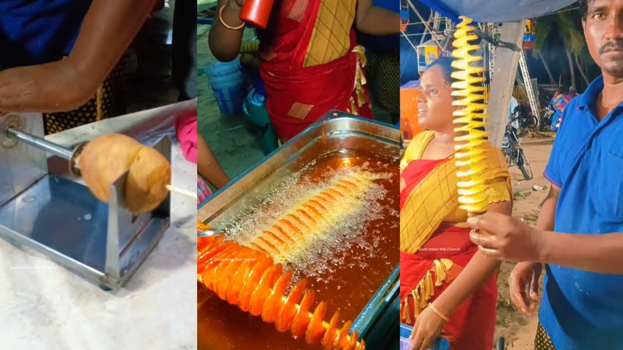 Spring potato Making on Street Food Potato Tasty Twister - YouTube