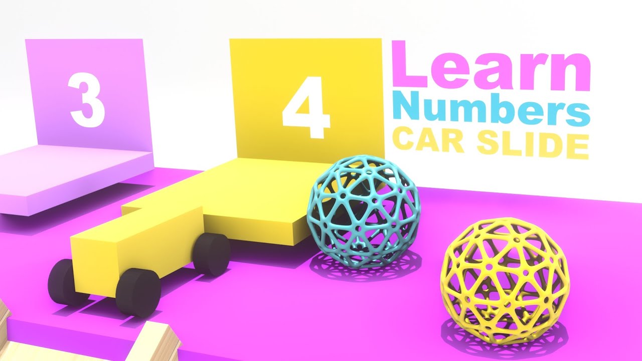 Nursery Rhymes - Learn Numbers Car Slide Colors - YouTube