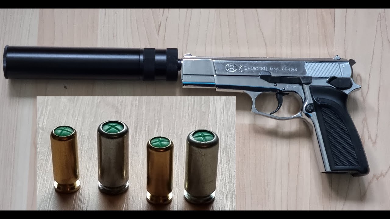 Browning Mod. GPDA 8 ,Chrome (8mm P.A.K.) mit Schalldämpfer - YouTube