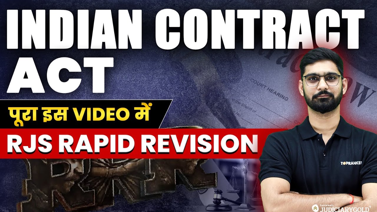 RJS Rapid Revision | Complete Indian Contract Act 1872 in One Shot | Rajasthan Judiciary 2024 ...