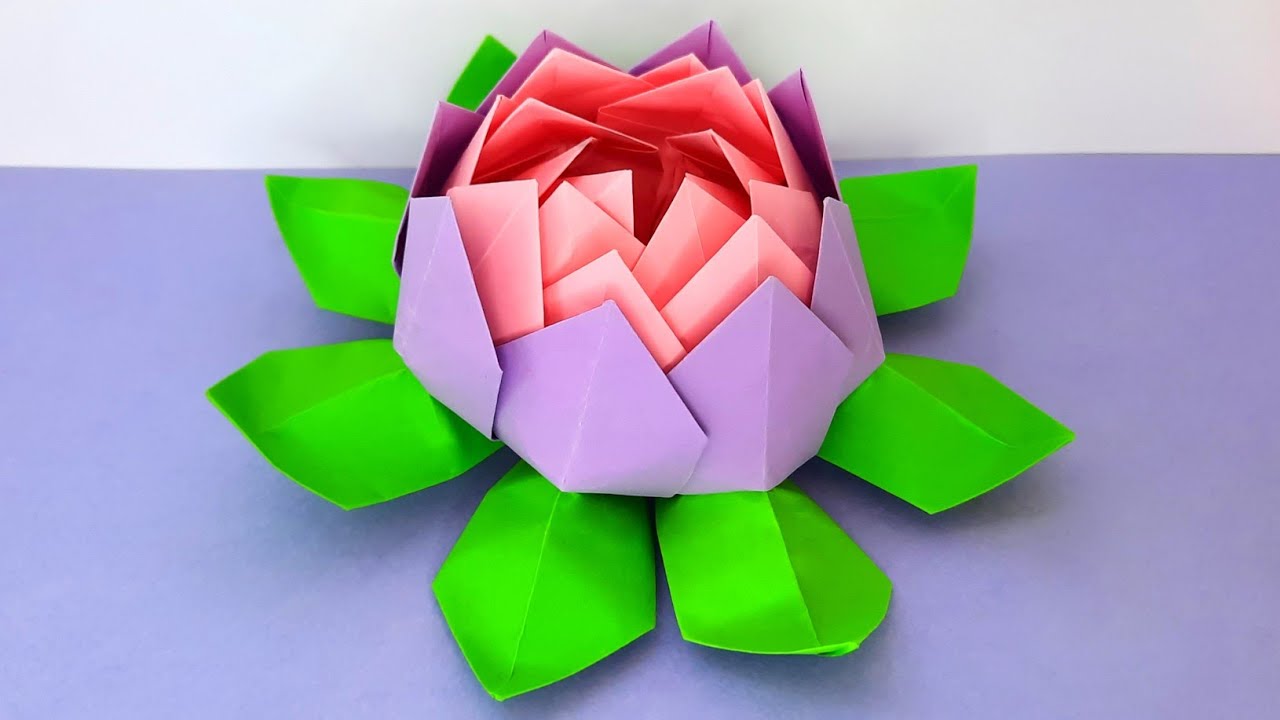 DIY Paper Lotus Flower | Easy Lotus Origami | How to make paper flower ...
