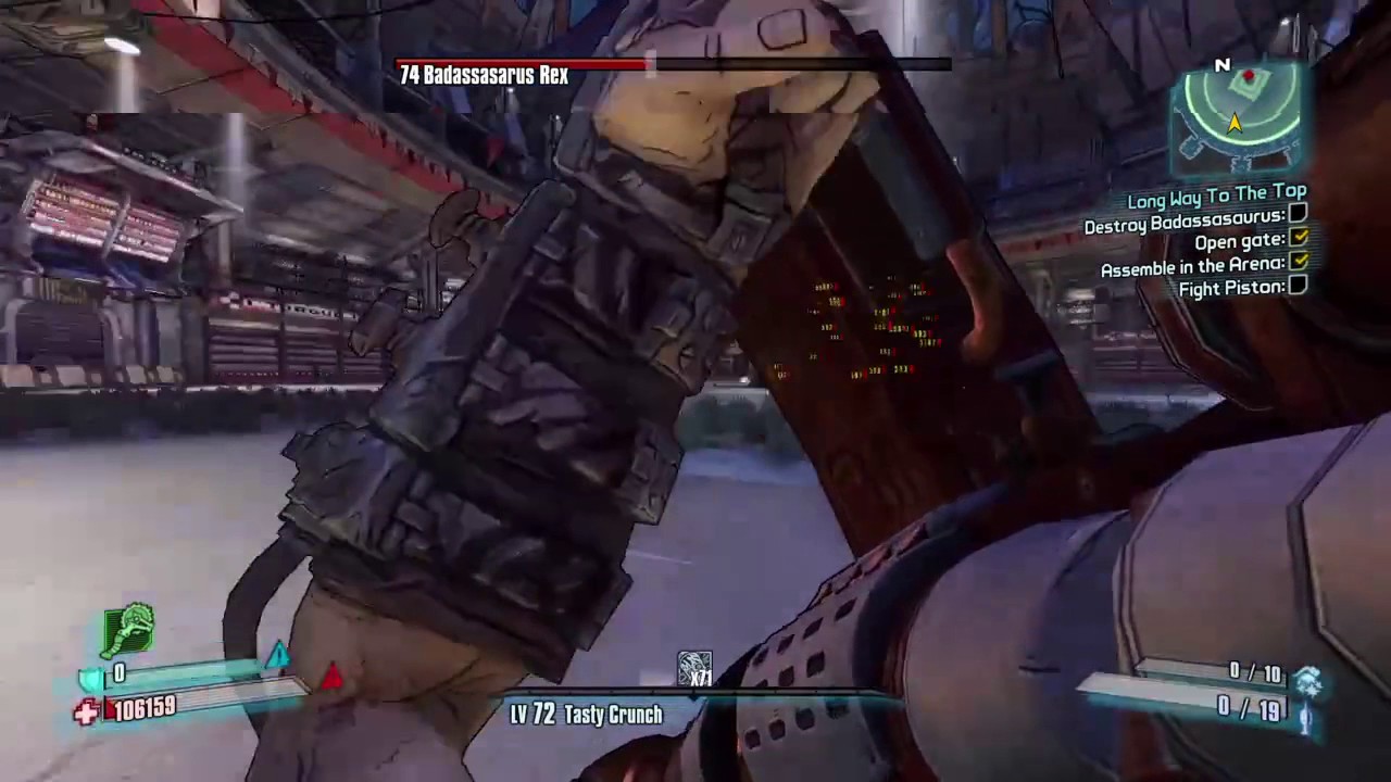 borderlands 2 OP0 krieg vs badasaurus rex - YouTube
