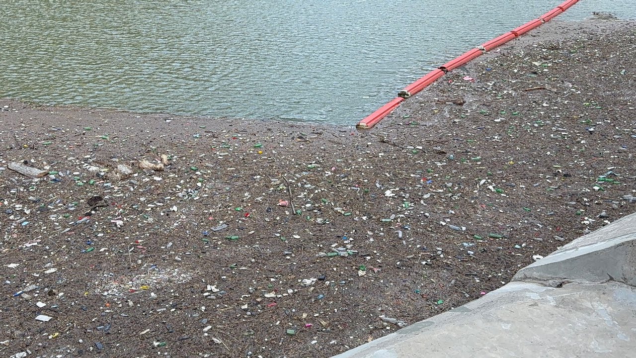 TRASH/DEBRIS ACCUMULATION AT DAM INTAKE STRUCTURE - YouTube