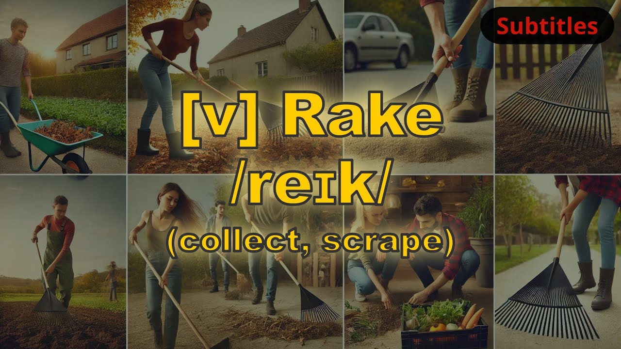 [v] Rake meaning (collect, scrape) with 5 examples - YouTube