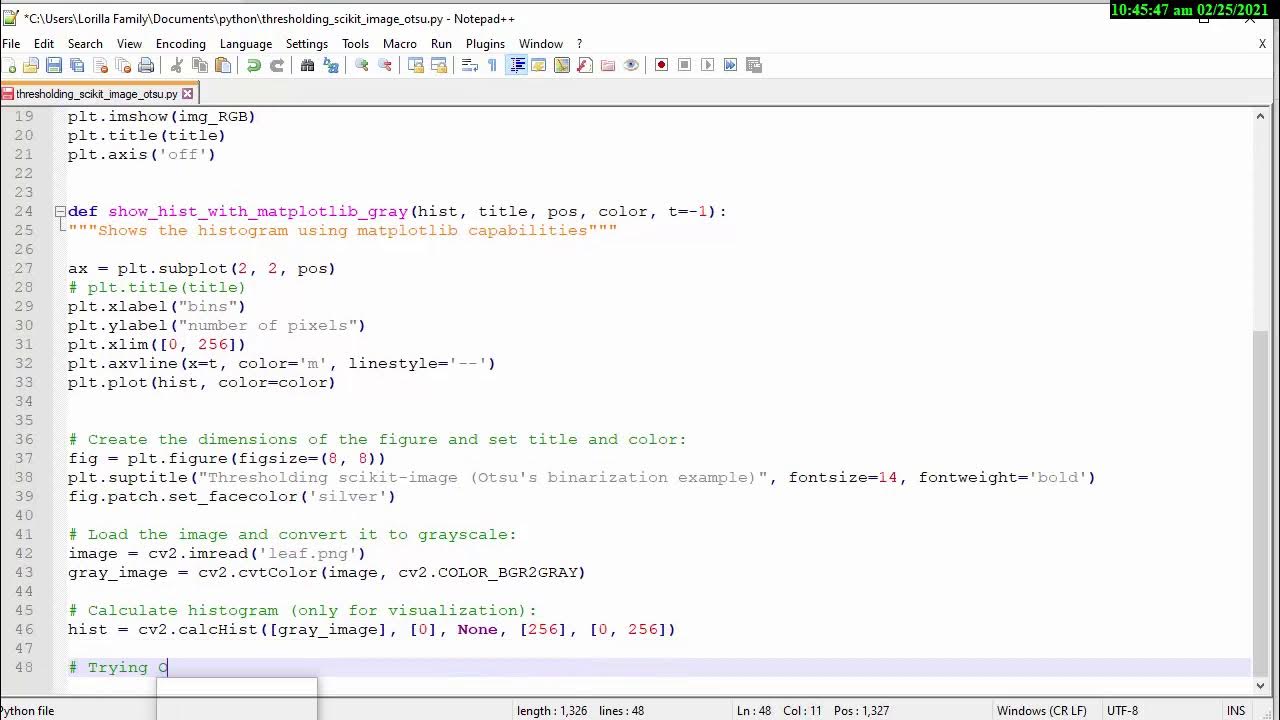 【PYTHON OPENCV】thresholding scikit image otsu - YouTube
