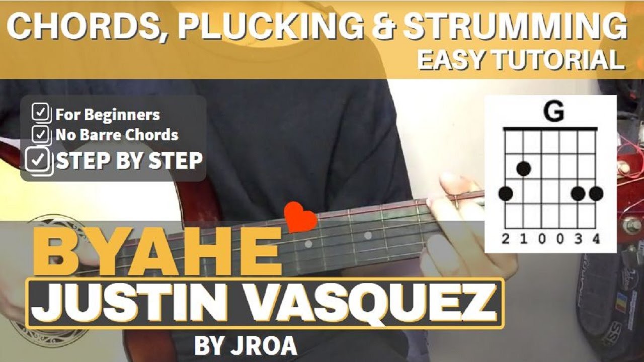 Byahe x Justin Vasquez Cover x By JRoa | Super Easy Guitar Chords ...