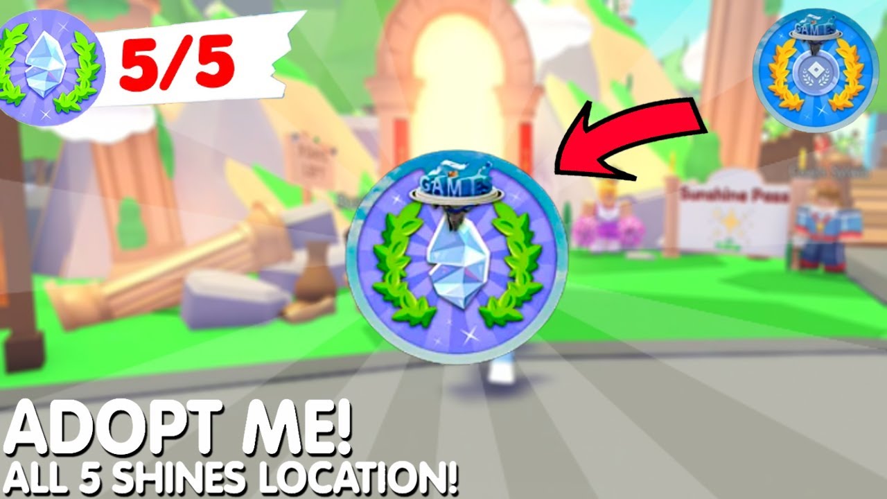 ALL 5 SHINES LOCATIONS in Adopt Me "The Games Event" Roblox! How To Get ...