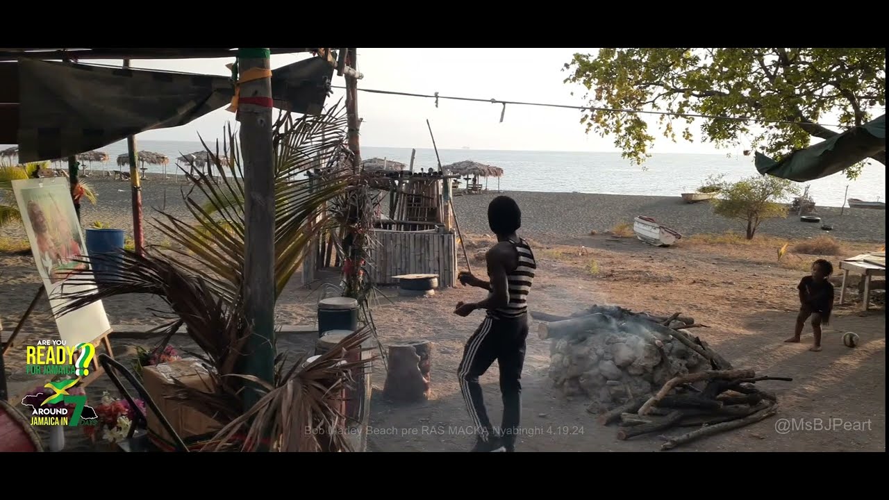 Bob Marley Beach b4 RAS Vince MACKA Thomas - Nyabinghi 4 19 24 - YouTube