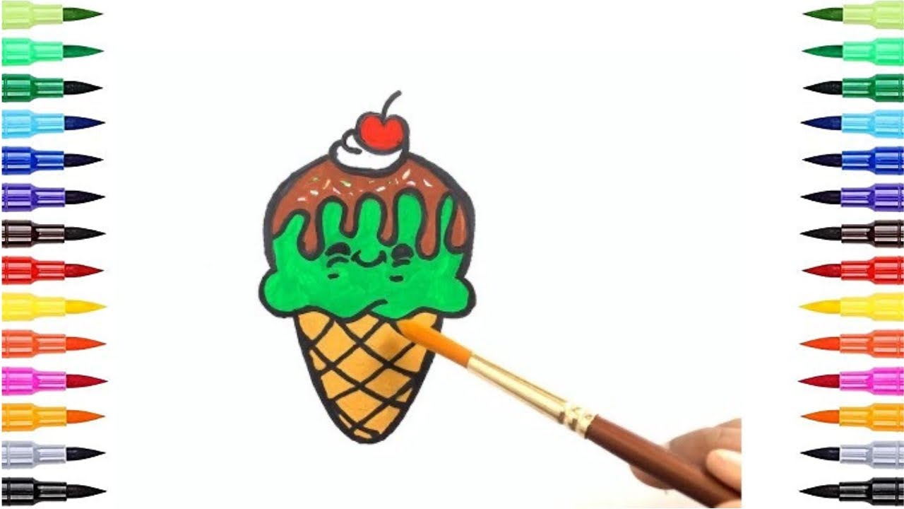 How to Draw Ice Cream Cone | Cute Ice Cream Drawing | Ice Cream Tower ...