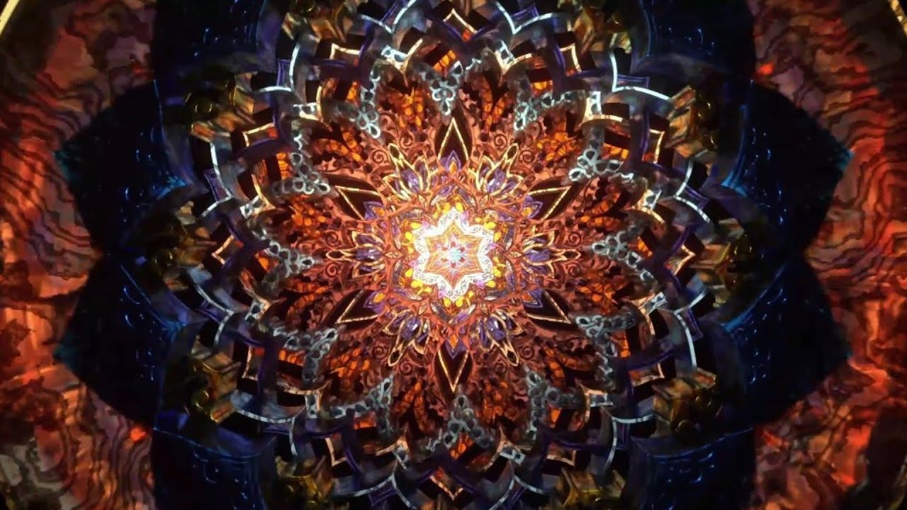 3D Kaleidoscope Mandala with Psychedelic Abstract Art Background for ...