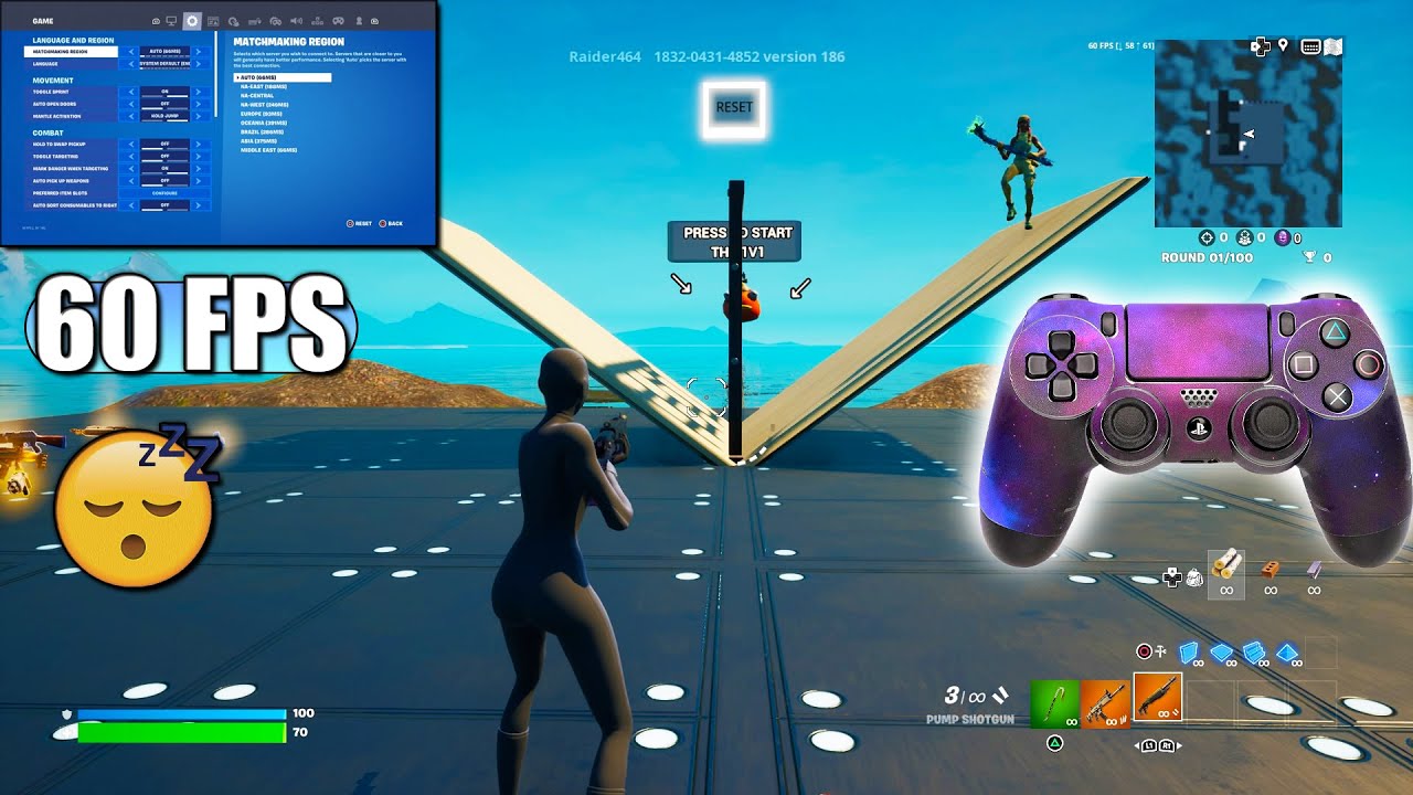 60FPS | Ps4 Controller (Fortnite 1v1 Gameplay) + Fortnite Settings ...