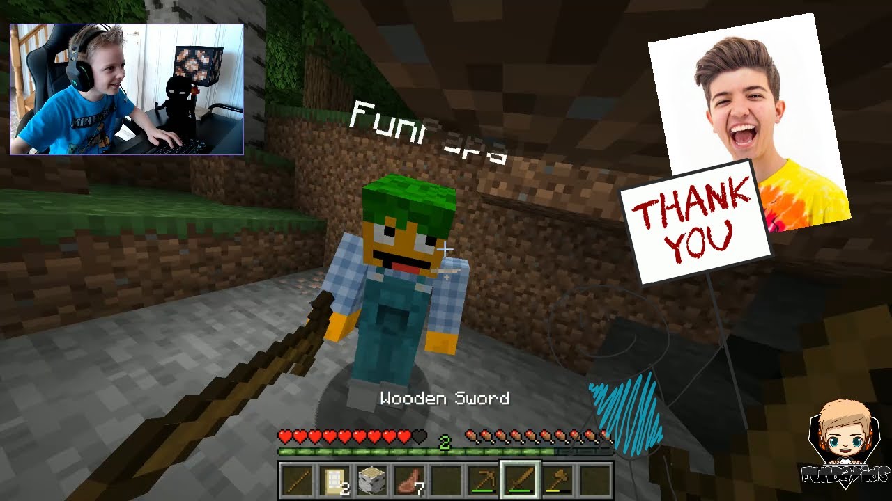 Minecraft funny highlights for kids - FunDavids vs FunPapa / Thanks ...