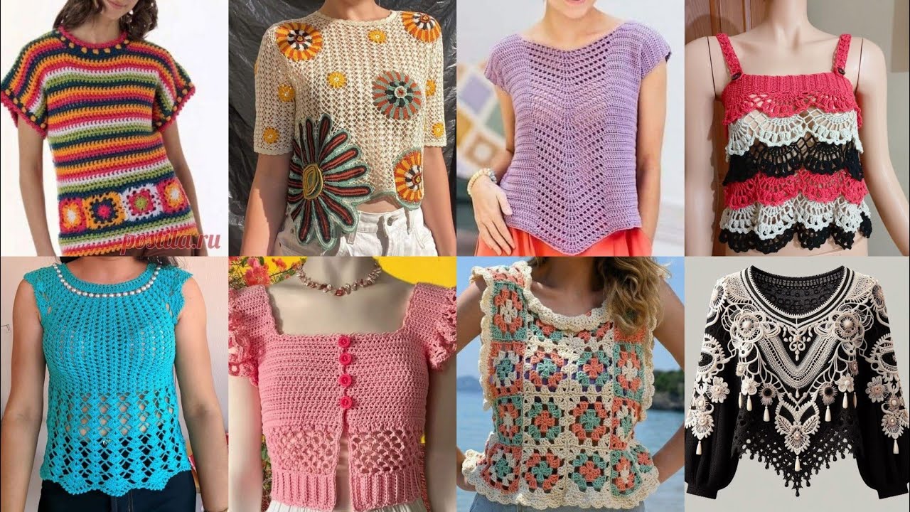Diseño de top corto hecho a mano de crochet moderno y elegante - YouTube