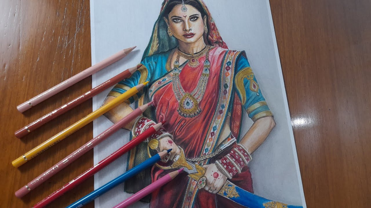 Jhansi ki Rani (Queen of Jhansi) Colorpencil Portrait Art By ...