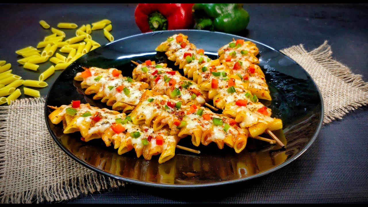 Cheesy Pasta Sticks l Instant & Quick Snacks Recipe l Cheesy pizza ...