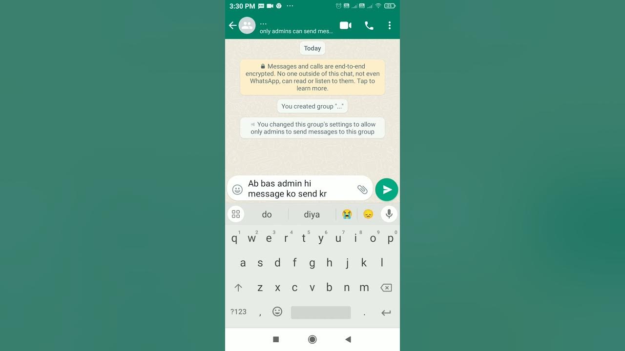 how to create only admin can send messages full examples all phones ...
