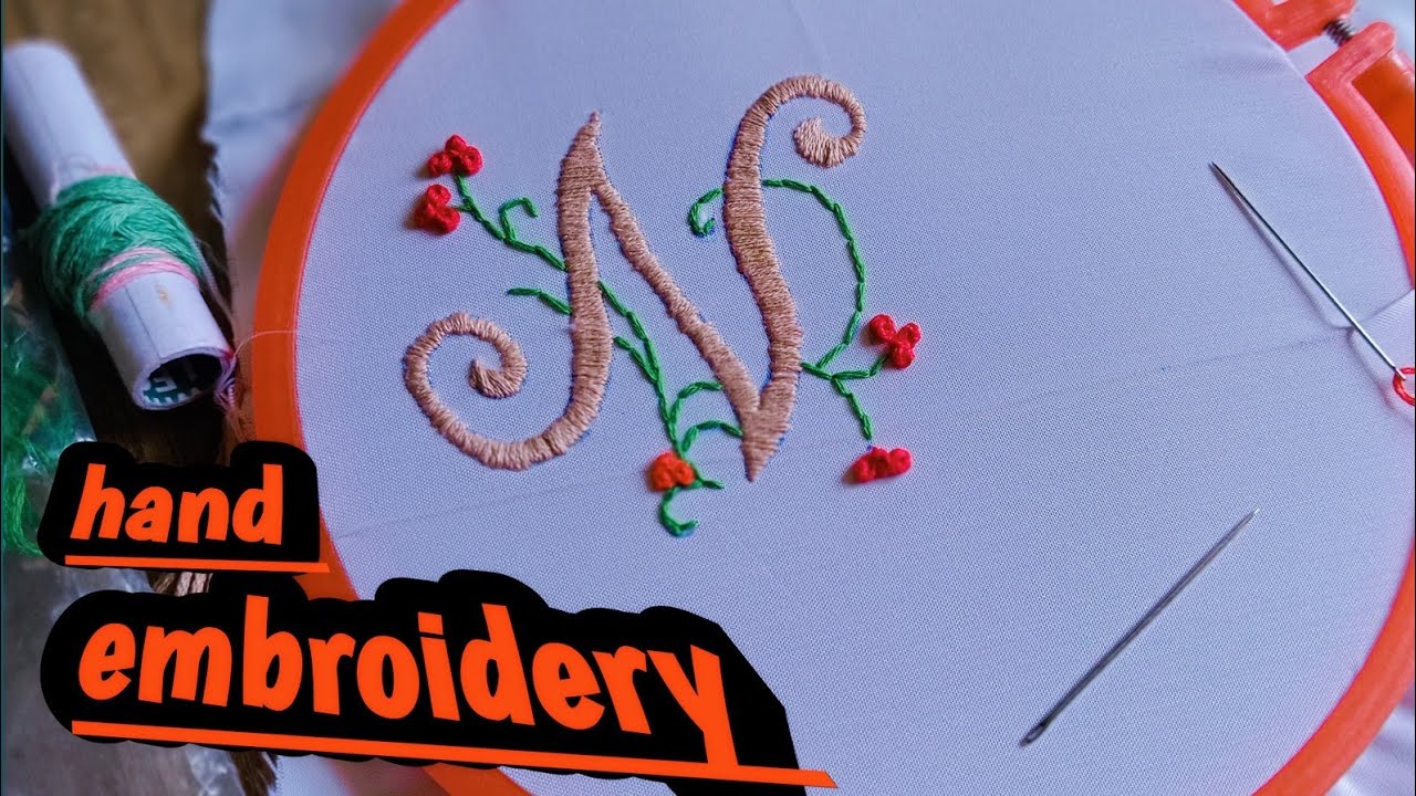 N letter hand embroidery design ! handkerchief hand embroidery design ...