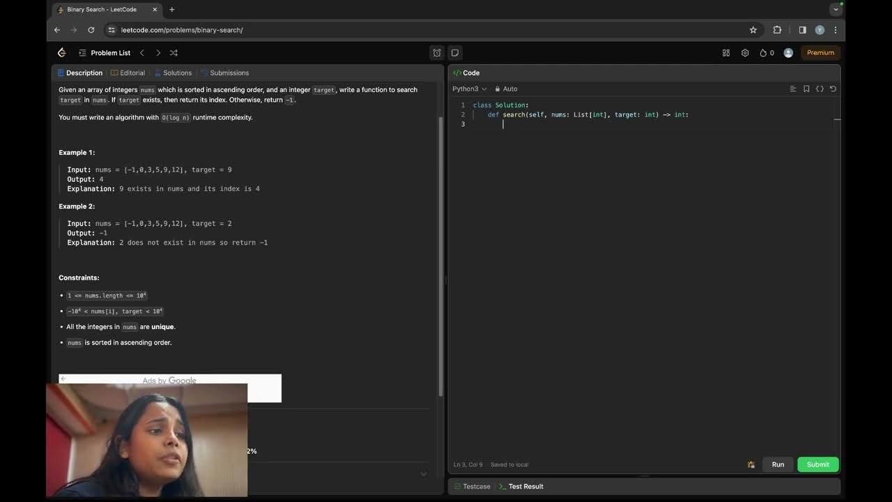 Binary Search | Leetcode Solutions | Day - 1 | 100 Days of Code - YouTube