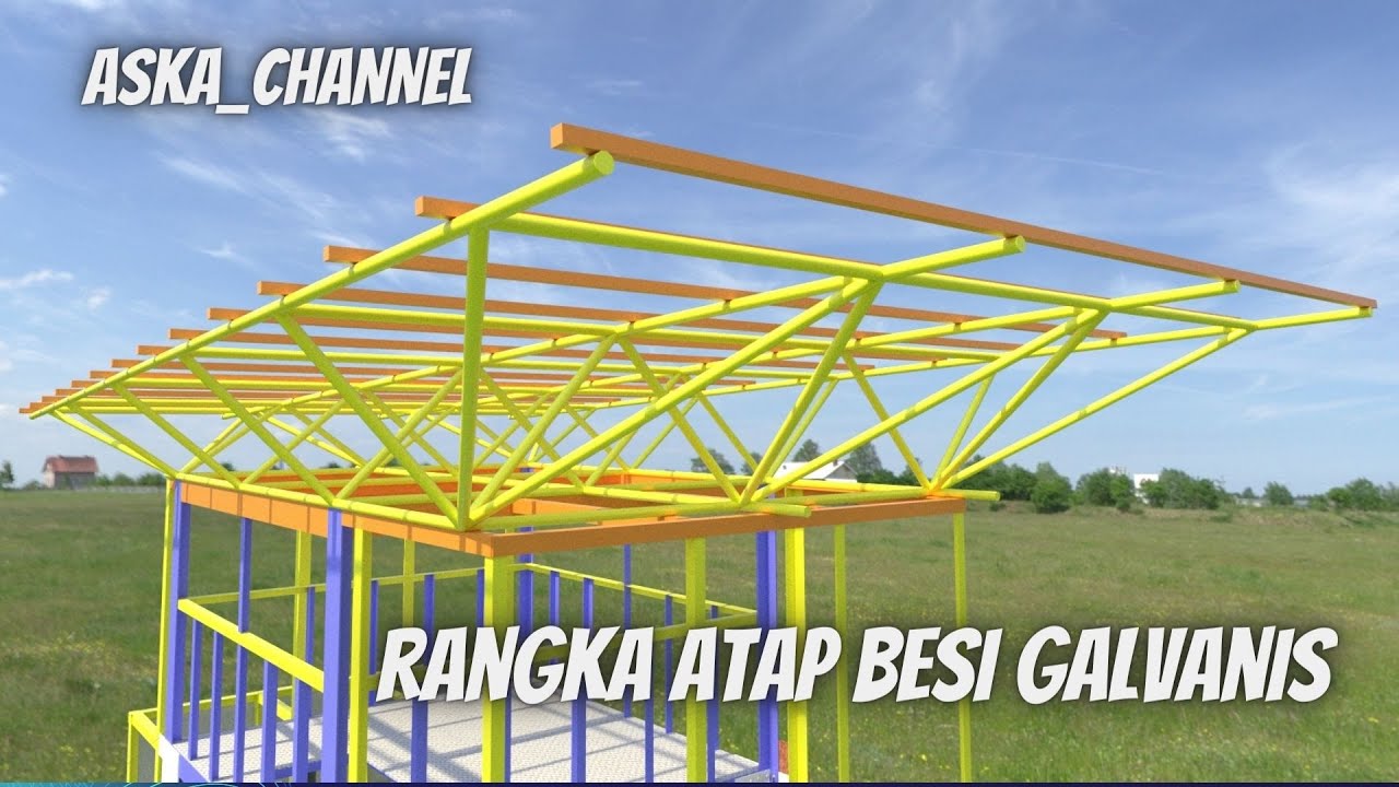 Rangka atap besi bulat galvanis - YouTube