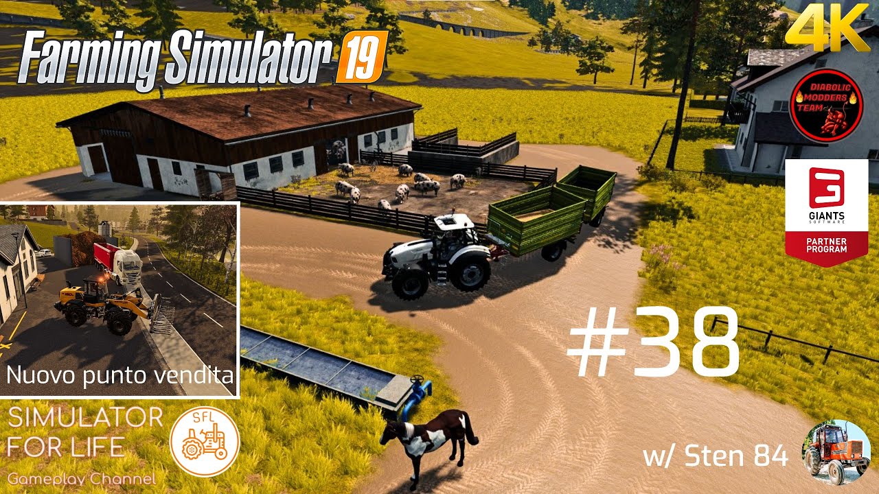 #38 I MAIALI + TANTE VENDITE w/ Sten 84 - ERLENGRAT - FARMING SIMULATOR 19 ITA 4K - YouTube