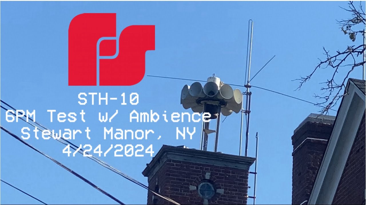 FS STH-10 Fire Siren Test w/ Ambience - 6PM Blast - Stewart Manor, NY ...