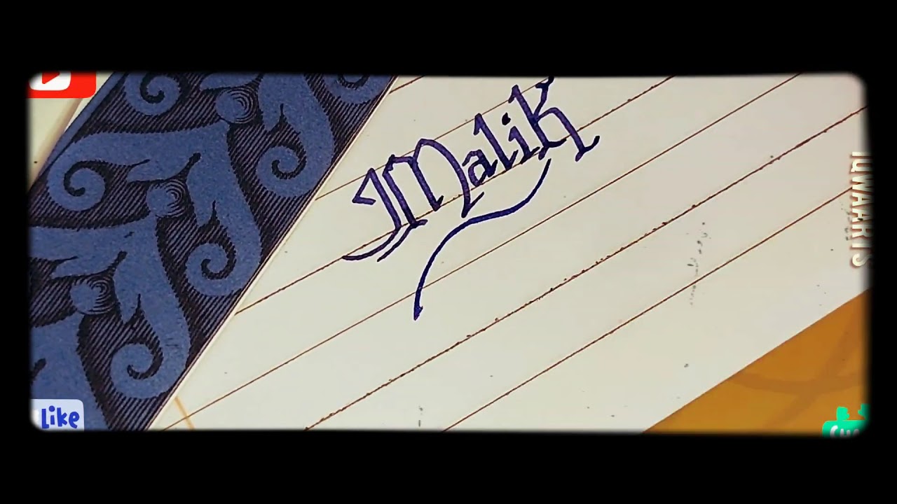 How to write beautiful caLligraphy|| Malik Name|| Easy And Simple ...