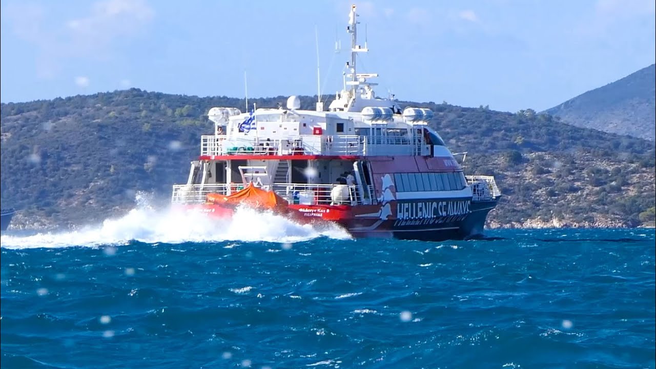 Flying Cat 5 – Αναχώρηση από τον Πόρo με βοριά! (Departure from Poros ...