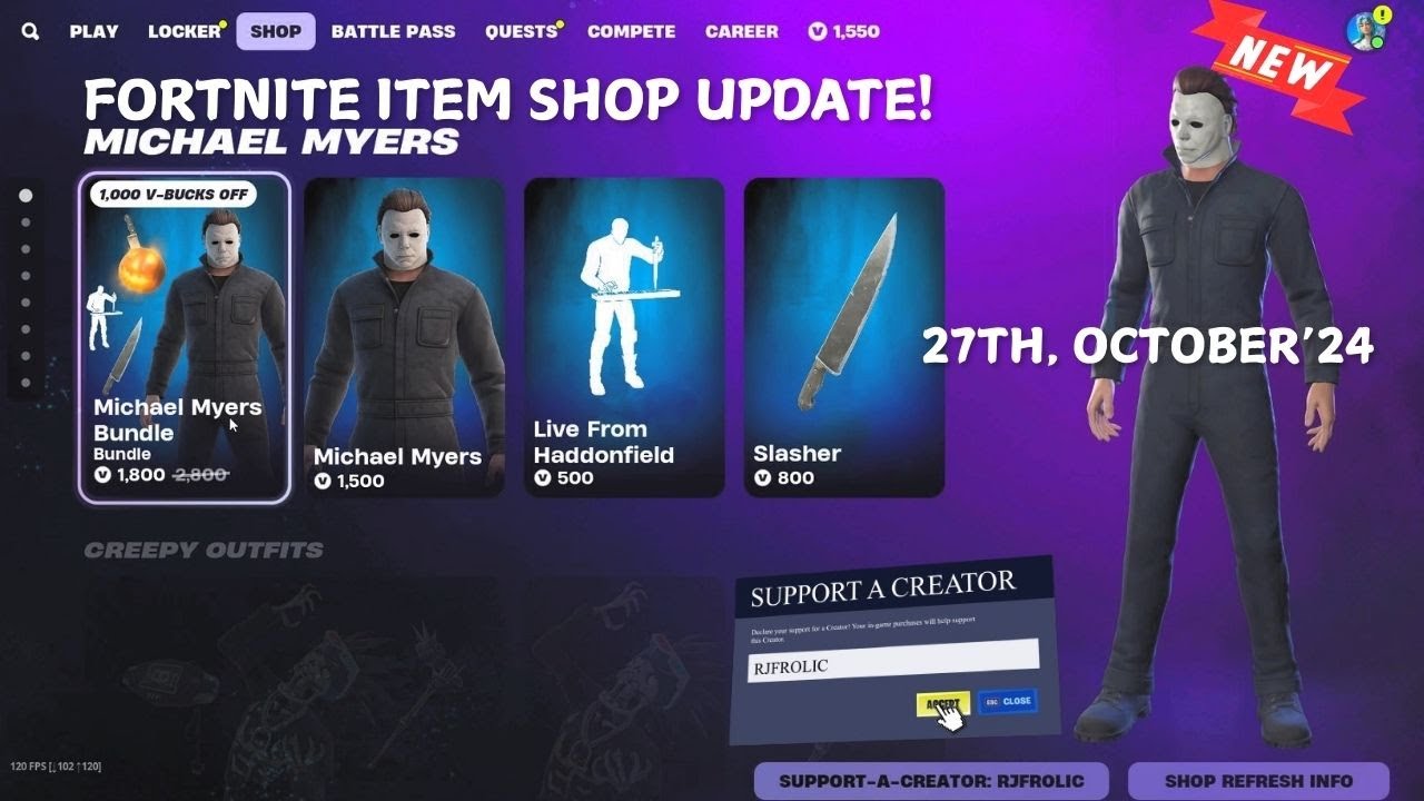 Michael Myers Is Back! 😱 Fortnite Item Shop Update! [27th October, 2024 ...