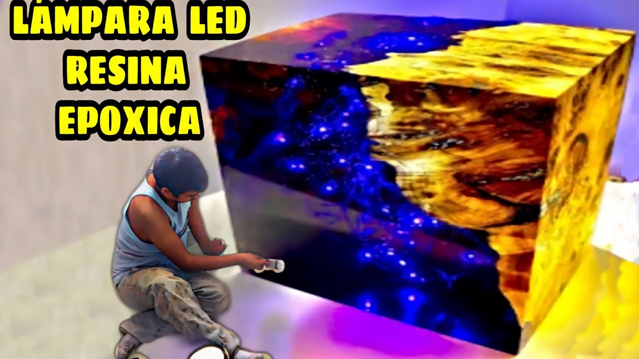 Lámpara Led con resina epoxica paso a paso - YouTube