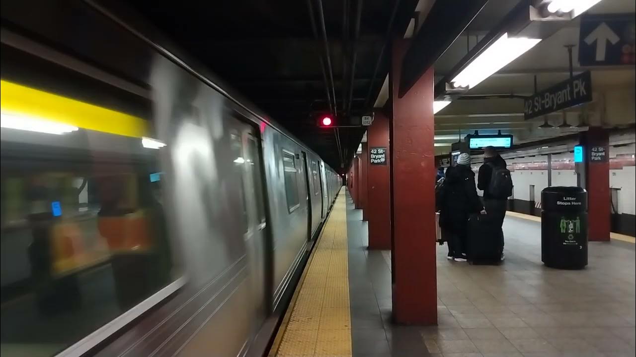 R46 #5487 (Q) via 6 Avenue Line leaving 42 Street - Bryant Park - YouTube