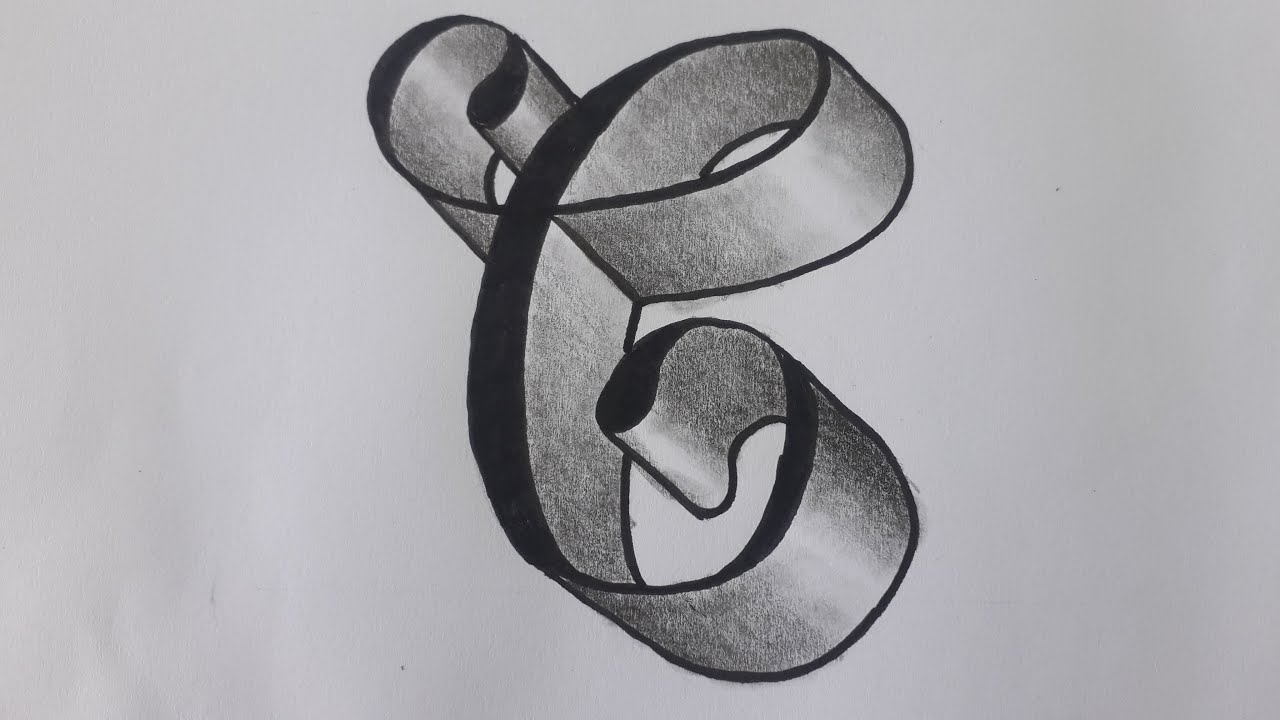 3d Drawing Letter C On Paper / How To Write Easy Art For Beginners With ...