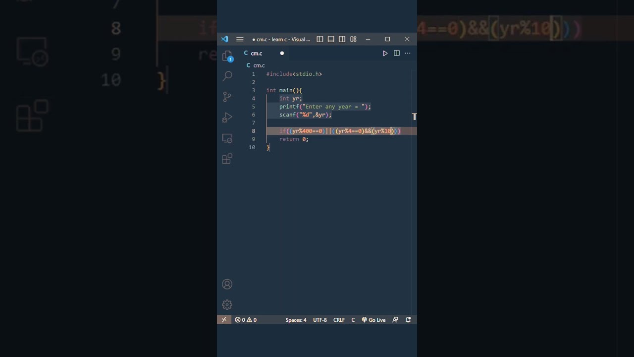 Find Leap Year Using Function In cprogramming codewithharry coding Find Leap Year Using Function In cprogramming codewithharry coding