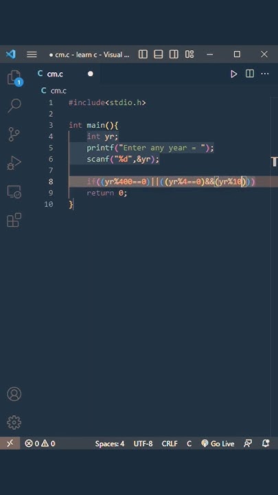 Find Leap Year Using Function In Cprogramming Codewithharry Coding Shorts Code Youtube