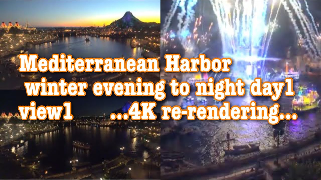 Tokyo DisneySEA Mediterranean Harbor BGM winter evening to night day1 ...