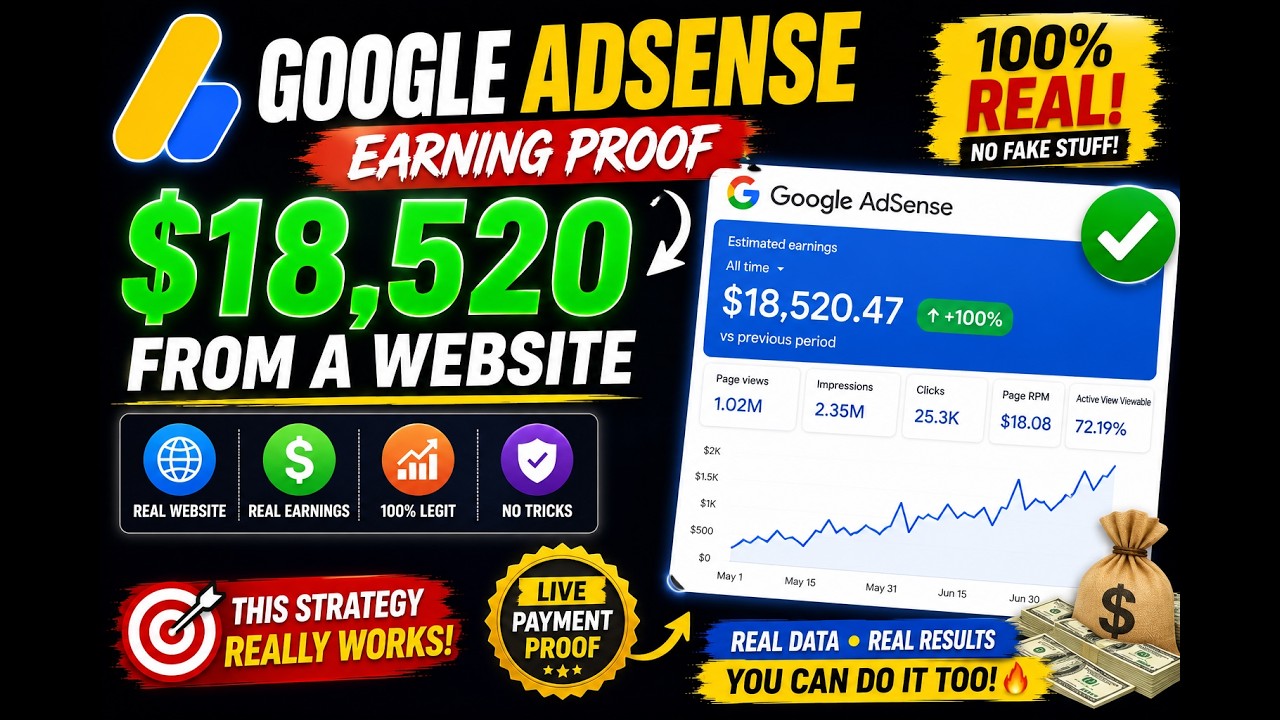 💰 Google AdSense Earning Proof – $18,520 from a Website 2025 💰 - YouTube