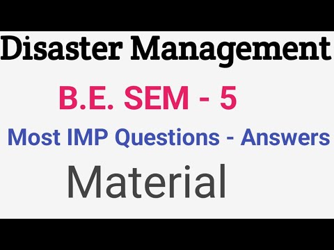 B.E.Sem 5 || Disaster Management || Material || Most Imp Questions With Answers || - YouTube