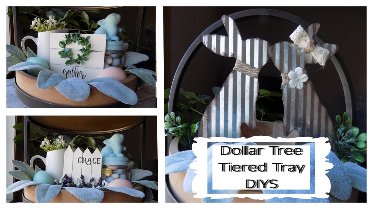 Easter Tiered Tray DIYS - Spring tiered tray - Dollar Tree DiYs - YouTube