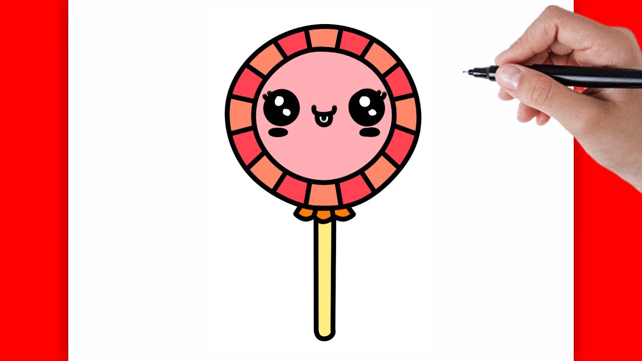 HOW TO DRAW LOLIPOP EASY STEP BY STEP - YouTube