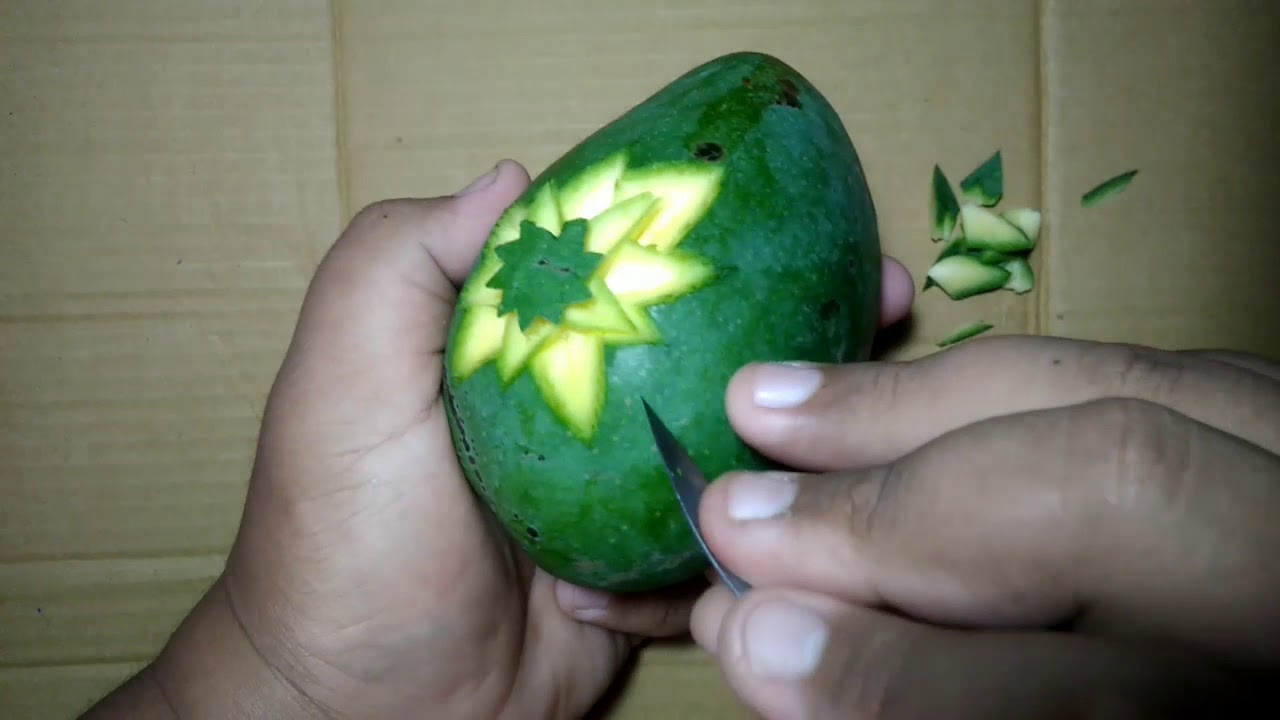 FRUIT CARVING MANGO || HIASAN GARNISH MANGGA - YouTube