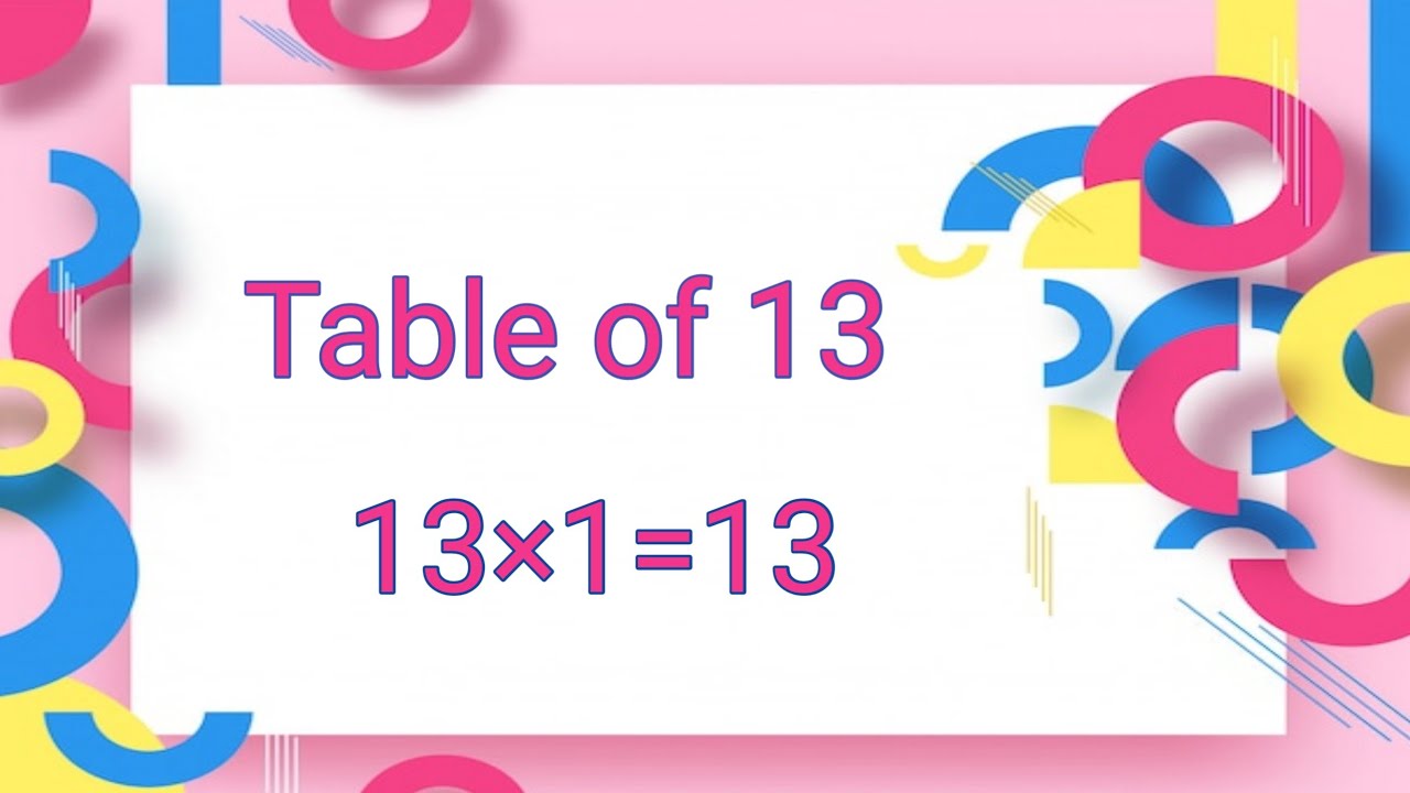 Table of 13 || 13 ka pahara || multiplication table of 13×1=13 ...