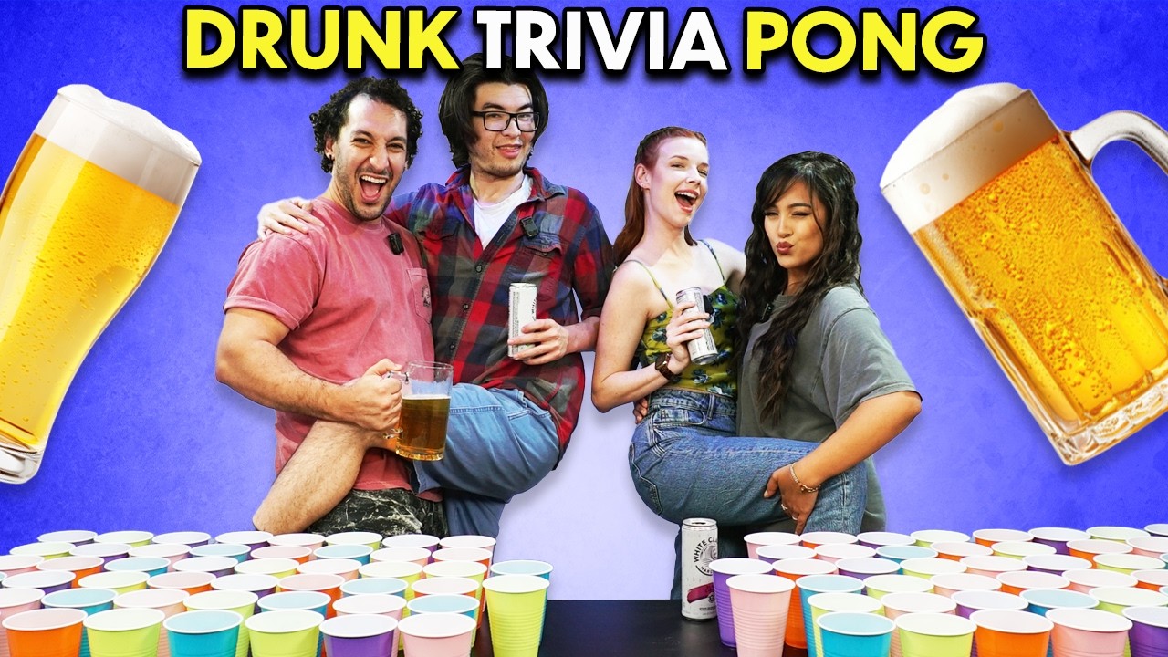 100 Question Drunk Trivia Pong! | Boys Vs. Girls - YouTube