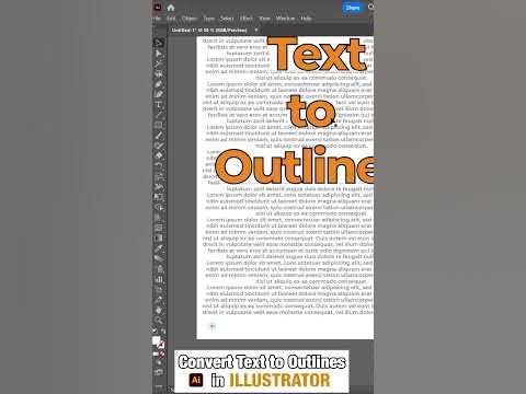 Convert Text to Outlines in Illustrator | #shorts - YouTube
