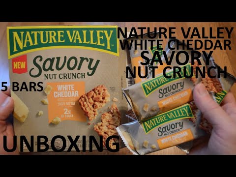 Unboxing Nature Valley White Cheddar Savory Nut Crunch 5 Bar Box - YouTube