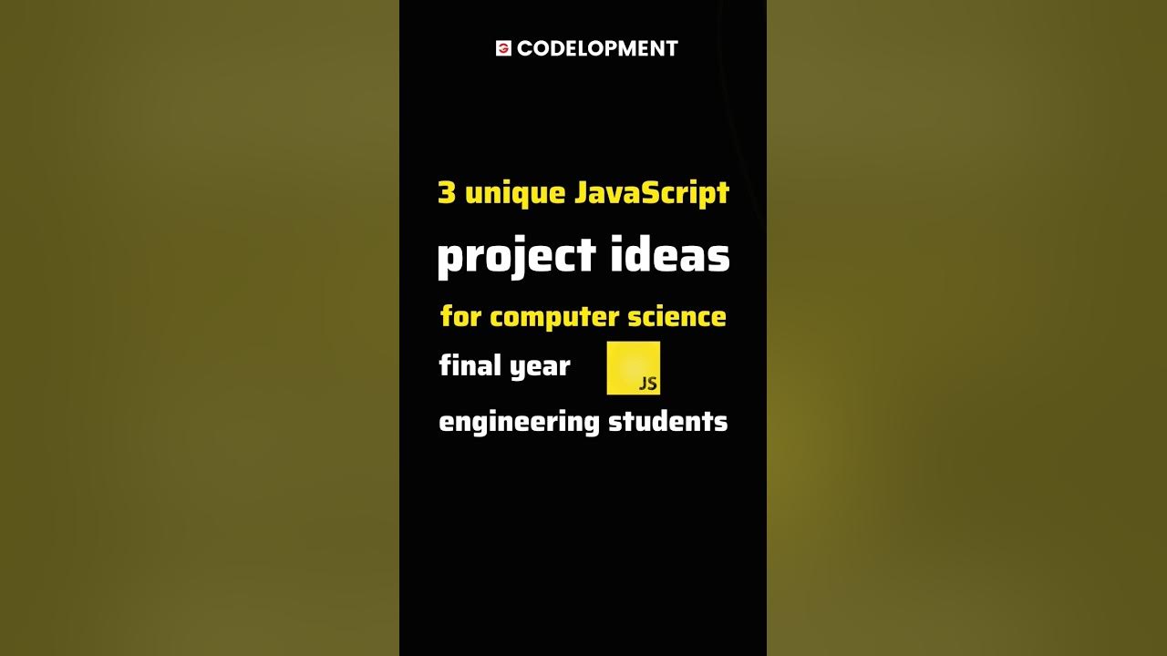 3 JavaScript projects for web developers to start doing now for the final year! - YouTube