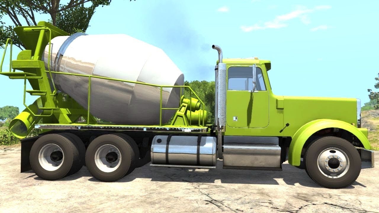 BeamNG Drive - Concrete Truck Off Road On Small Island USA - YouTube