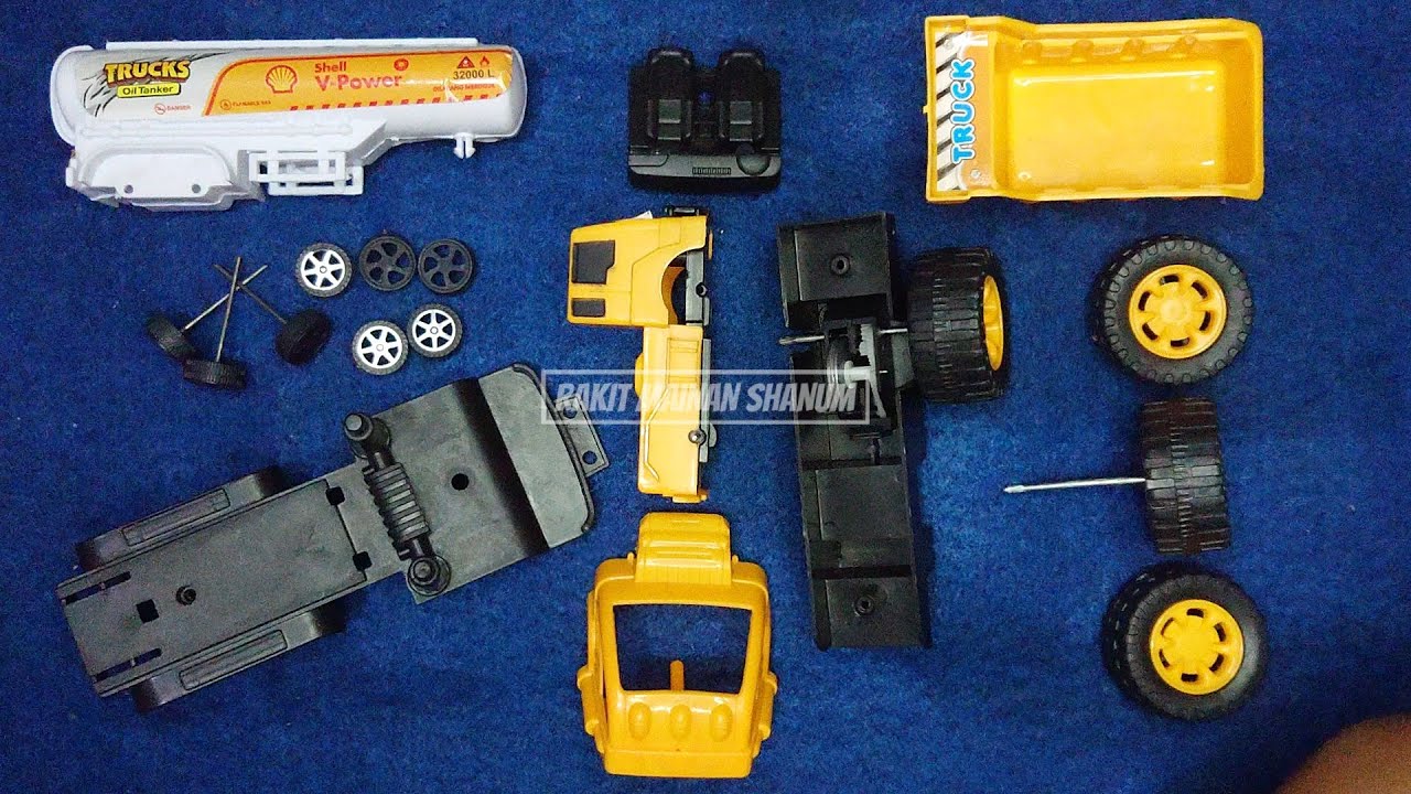 Merakit Mainan Mobil Dump Truck dan Mobil Tangki Shell - YouTube