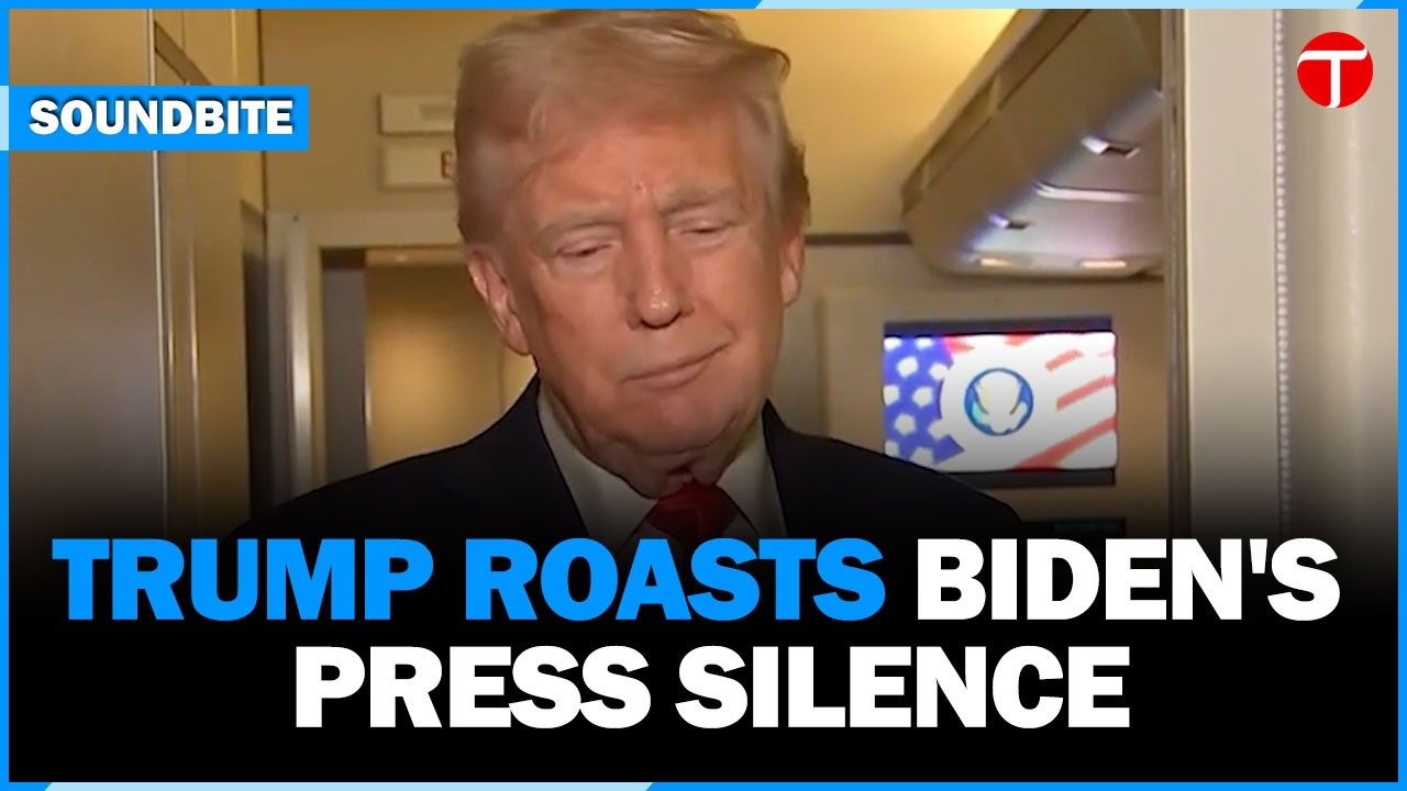 Trump Jokes About Biden’s Press Engagement | Air Force One Gaggle ...